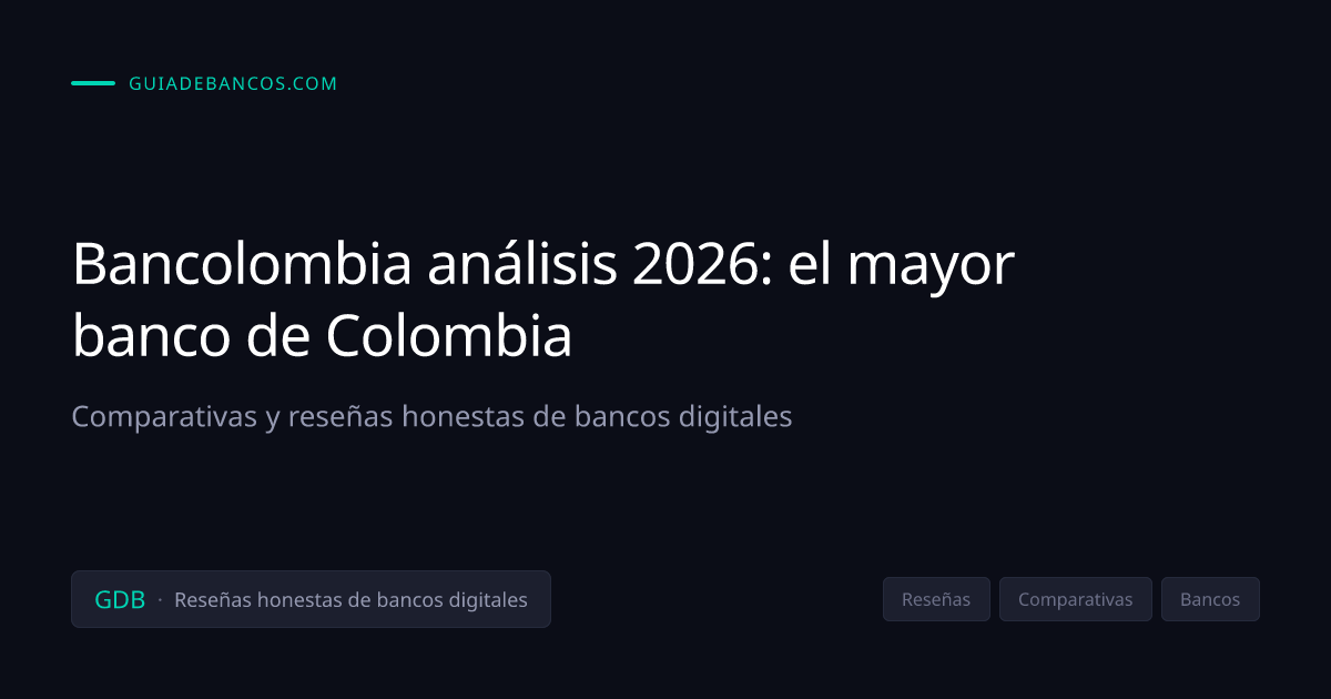 Bancolombia análisis 2026: el mayor banco de Colombia | GuiaDeBancos